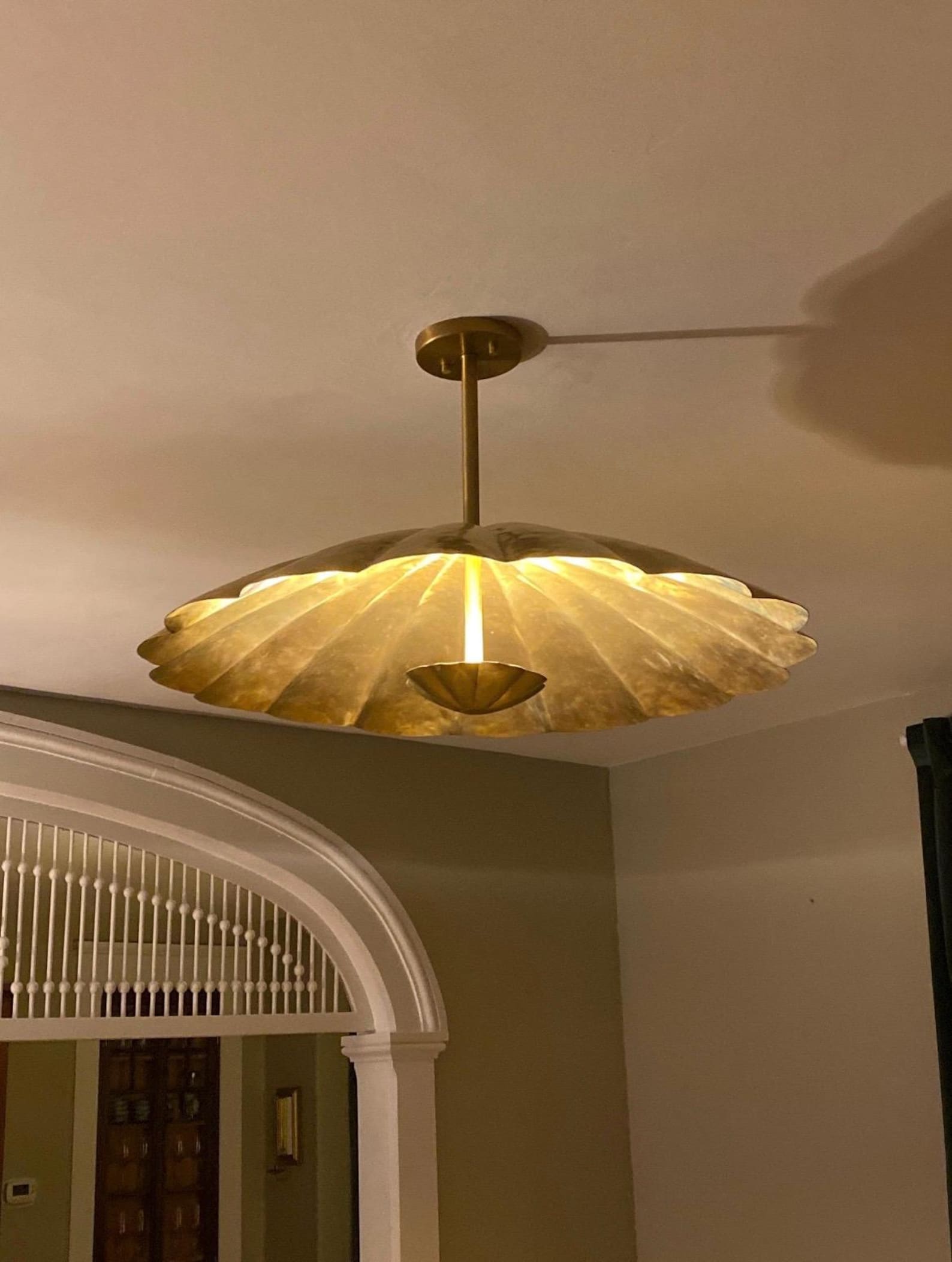 Vintage Brass Floral Ceiling Light Fixture: Handmade Antique Style Lamp ...