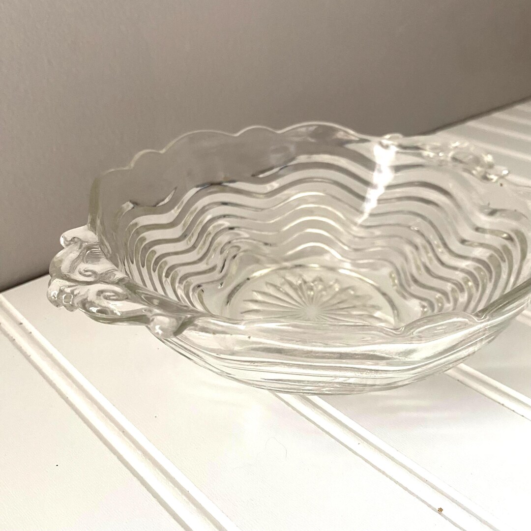 Vintage Duncan & Miller Caribbean Clear Handled Bowl — Art Deco ...