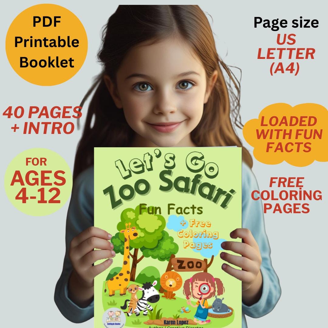 Zoo Safari Animals PDF Print Booklet for Kids Ages 3-10 - Etsy