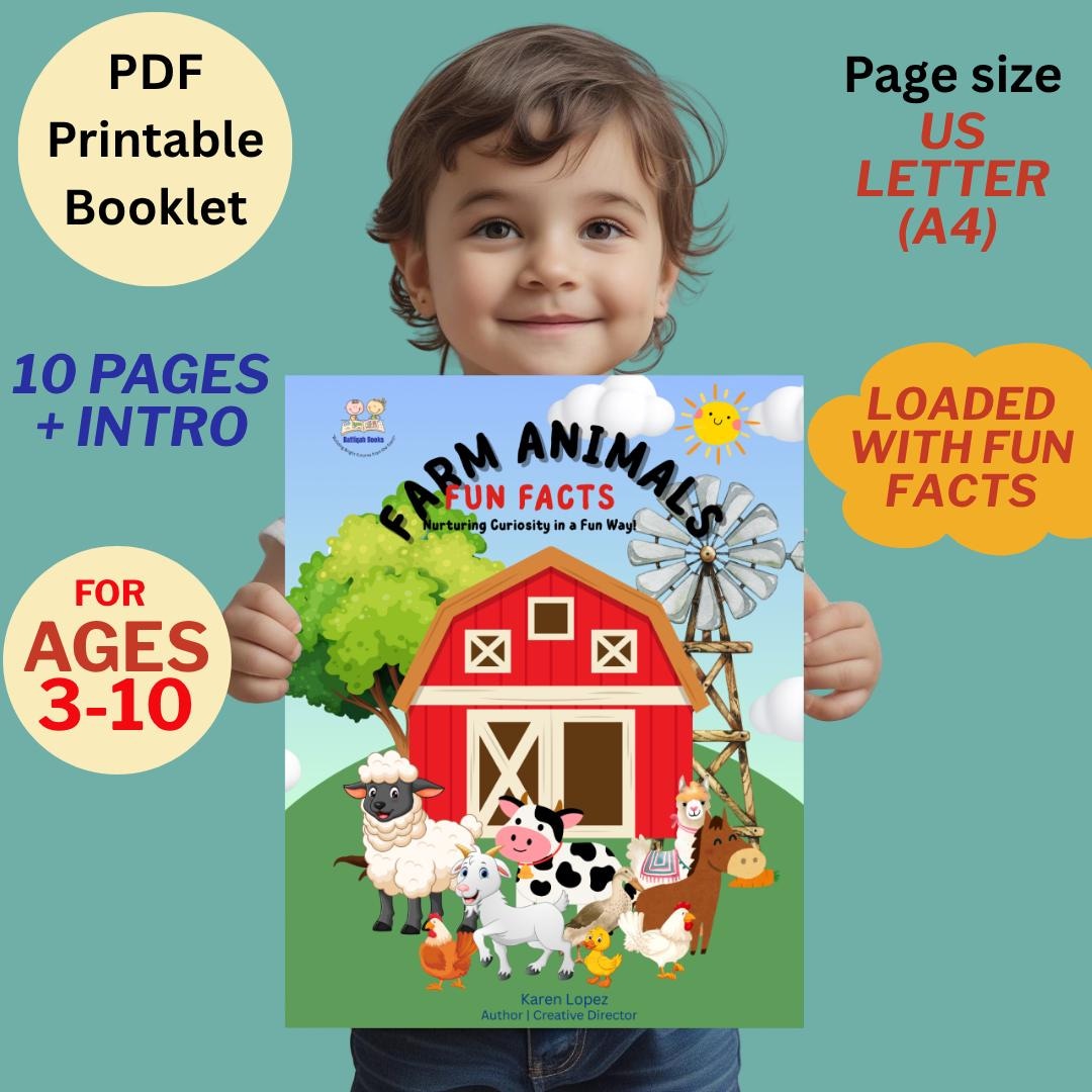Farm Animal Fun Facts Booklet - Printable PDF for Kids | Instant ...