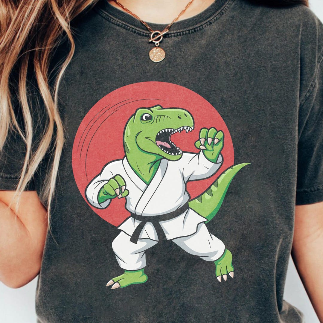 Karate Dinosaur PNG | Martial Arts T-rex Design | Funny Dino Karate ...
