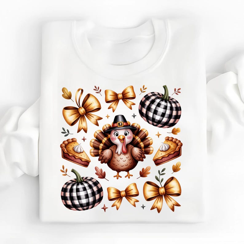 Thanksgiving Turkey PNG | Cute Fall Pumpkin and Pie Clipart | Buffalo ...