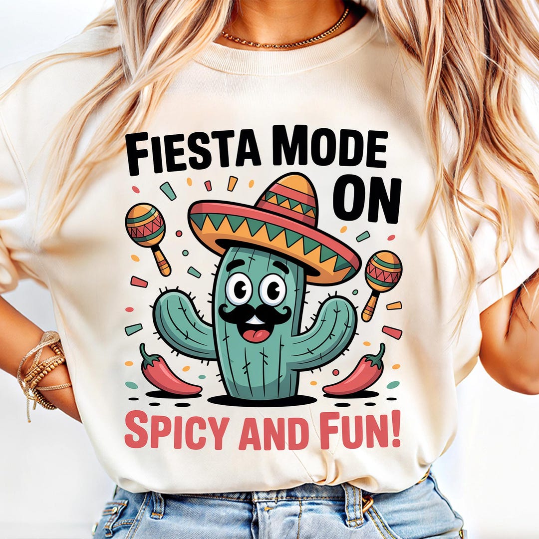 Fiesta Mode Cactus PNG - Spicy and Fun Design for Crafts - Etsy