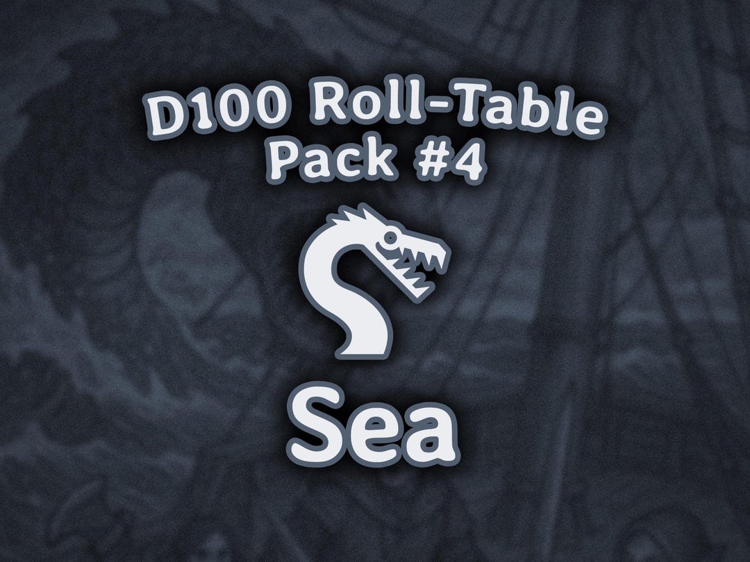 Pack #4: Sea | D100 Roll-table | D100 Roll-chart | D100 List | Dungeon ...