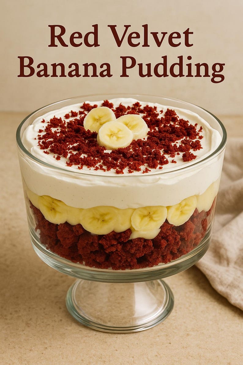 Red Velvet Banana Pudding Recipe - Etsy