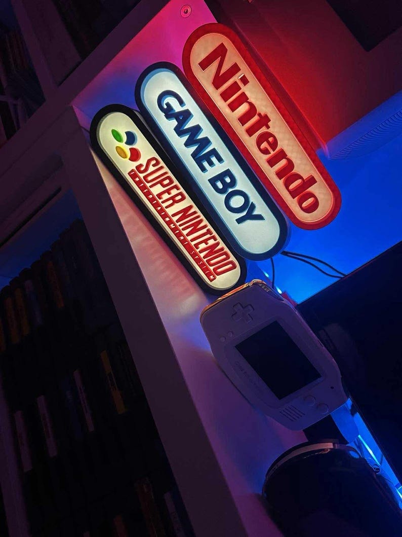 Lampe LED Inspirée De L’univers Nintendo – Enseigne Rétro Gaming ...