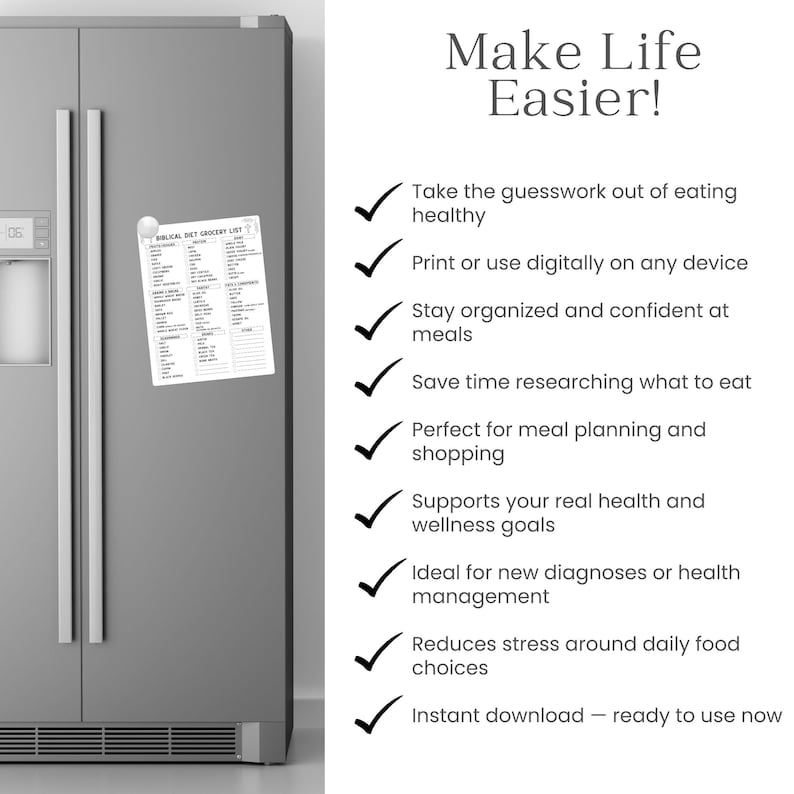 Biblical Diet Grocery List Printable, Biblical Food List, Faith-based ...