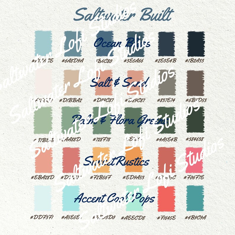 Procreate Color Palette: Coastal Retro Beach Tones (digital Download - Etsy