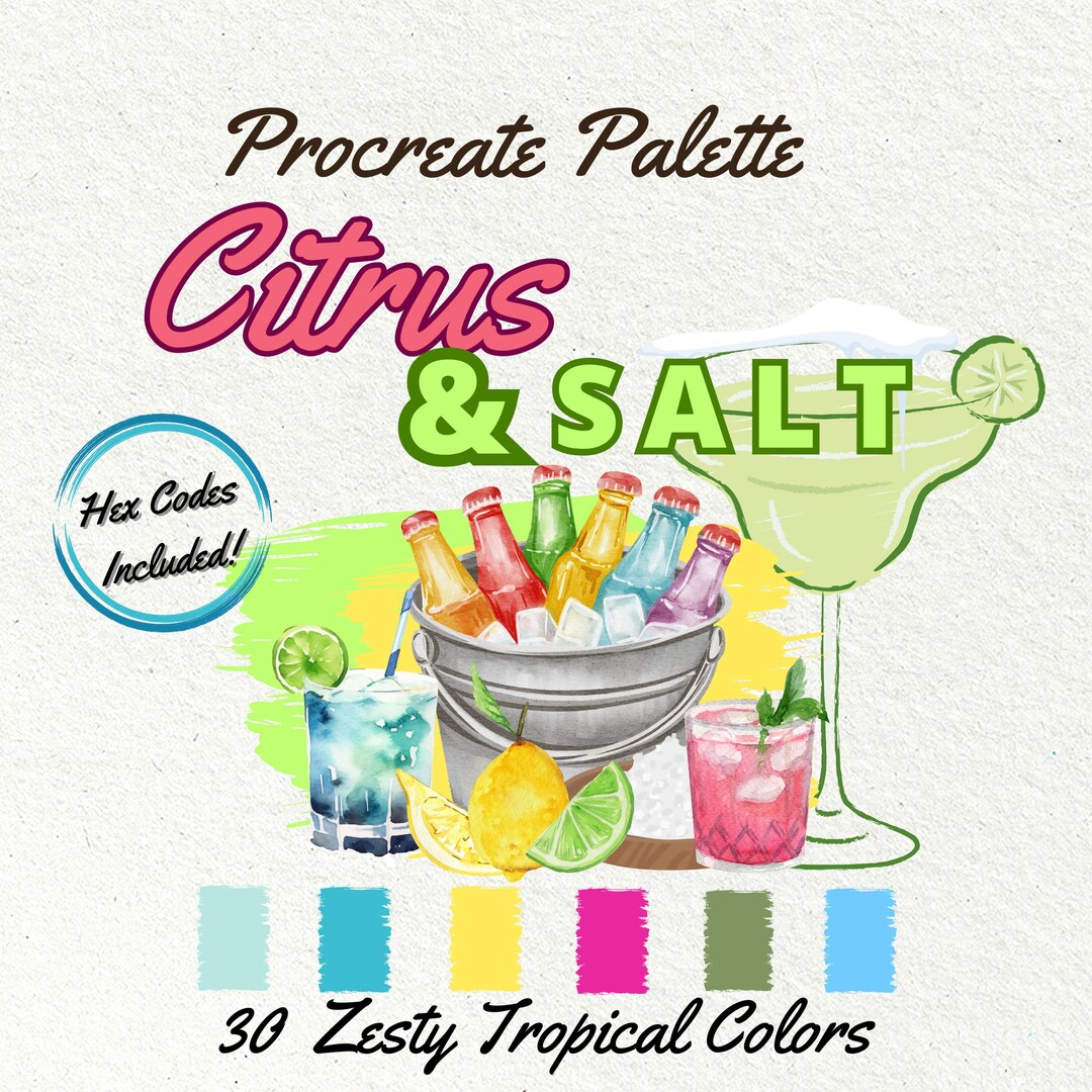 Tropical Procreate Palette: Citrus & Salt Summer Colors (digital ...