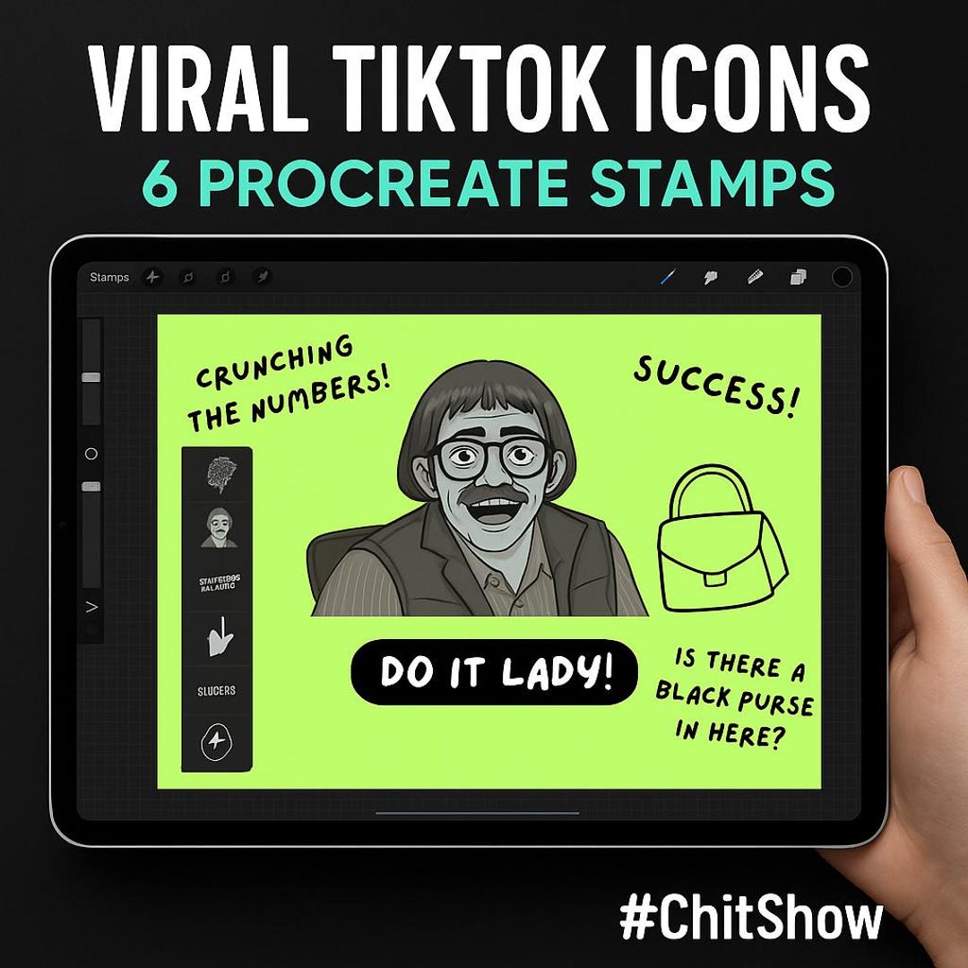 Chit Show Meme Procreate Stamps: Tiktok Viral Icon Brush Set (digital ...