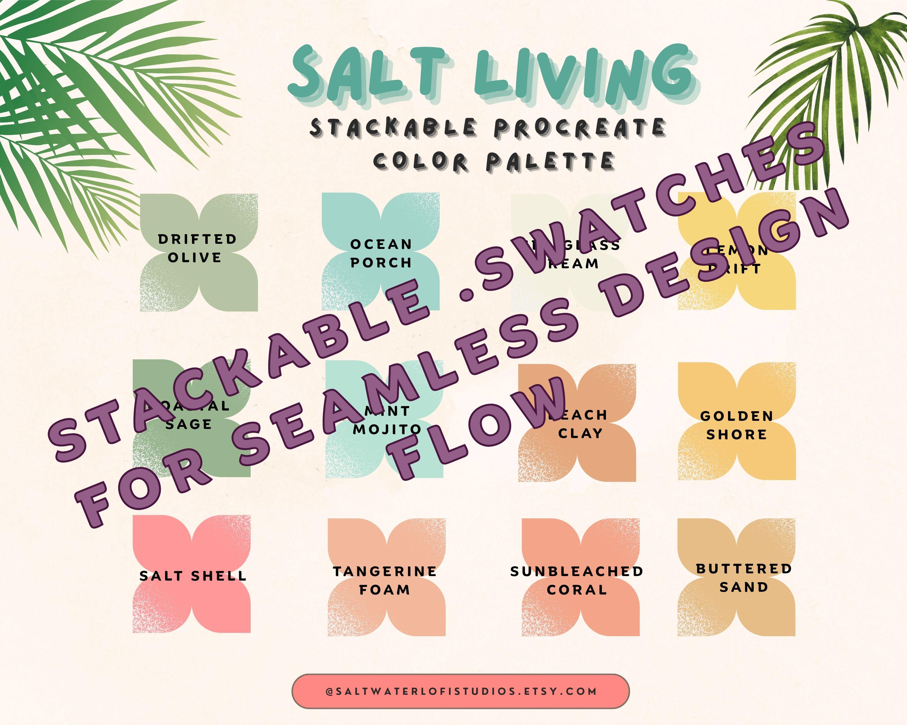 Procreate Color Palette: Stackable Coastal Beach Tones (digital ...