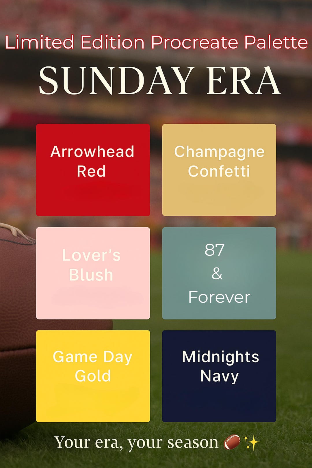 Football Sunday Procreate Stamps & Palette: Pop Culture Era (digital ...
