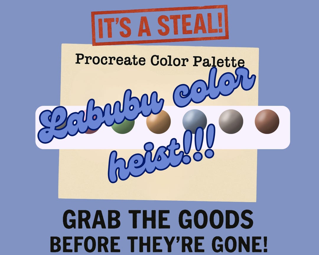 Labubu Procreate Color Palette: Kawaii Pastel Swatches + Coloring Pages ...