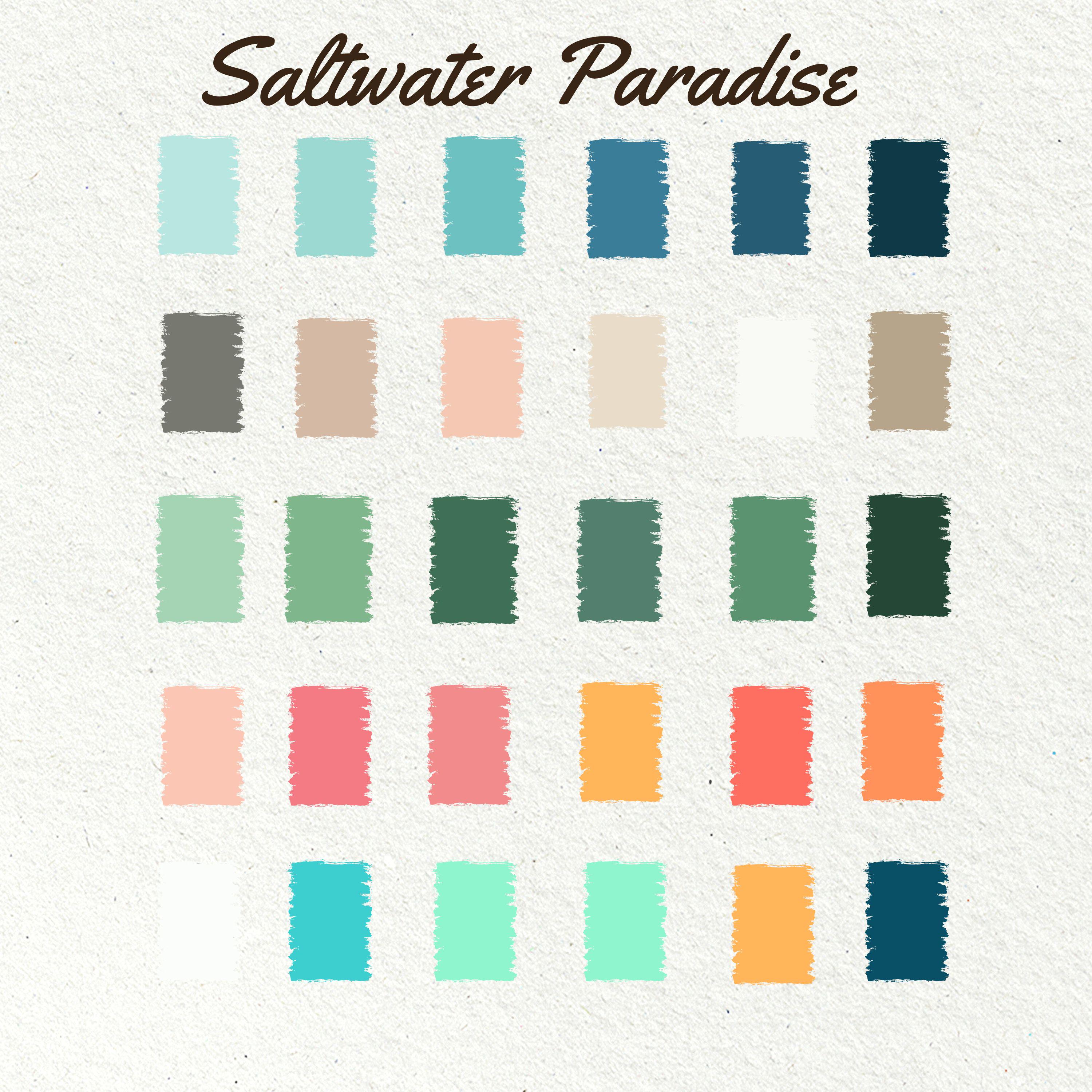Procreate Color Palette: 30 Tropical Ocean Swatches (digital Download ...