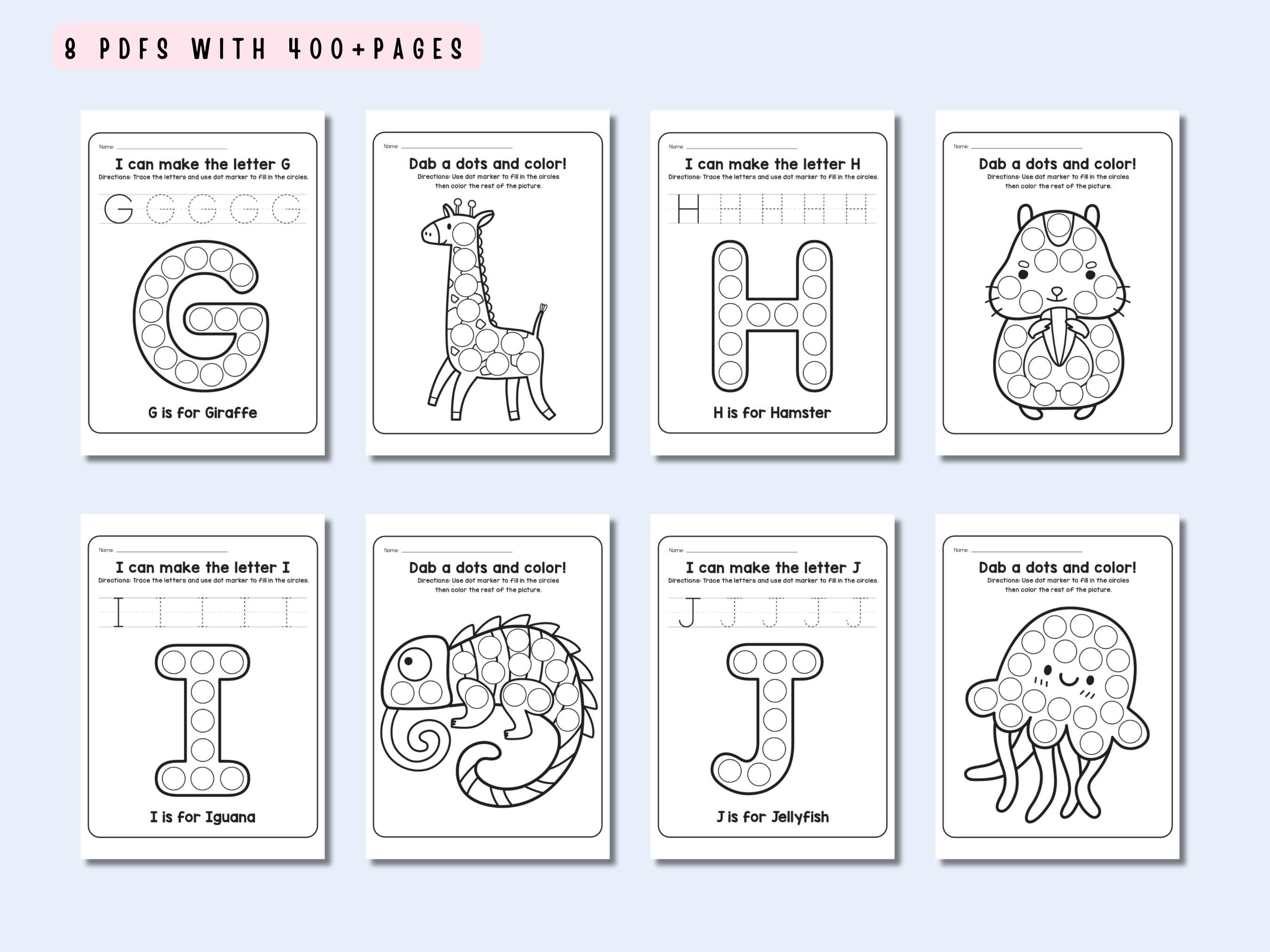 Preschool Alphabet Worksheets | A-Z Tracing, Dabbing, Coloring ...
