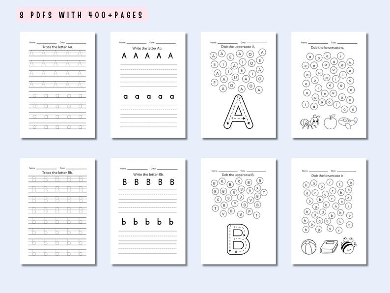 Preschool Alphabet Worksheets | A-Z Tracing, Dabbing, Coloring ...