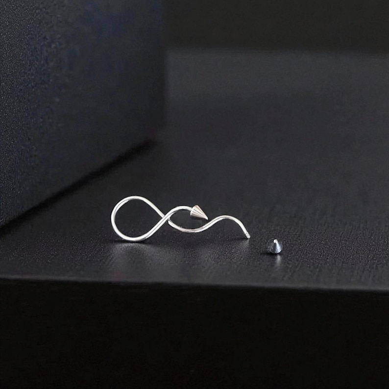 Industrial S-shaped Piercing Earring, 16G Cartilage Stud, Punk Gothic ...