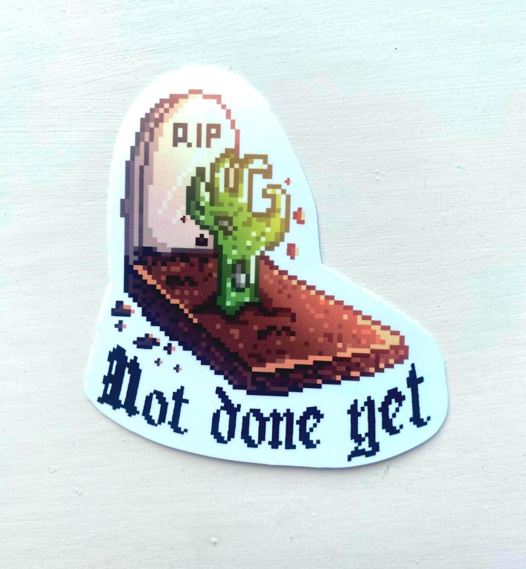 Pixel Zombie Hand Sticker | Retro Horror Gamer Decal - Etsy