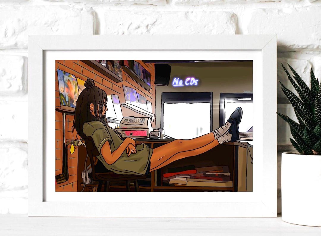 High Fidelity TV Show Fan Art | Record Shop Scene Print | Zoë Kravitz ...