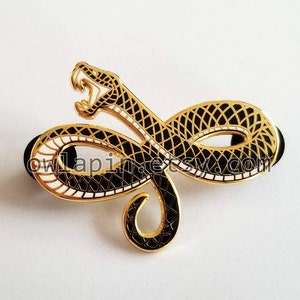Black Gold Snake Enamel Pin 2" - Etsy