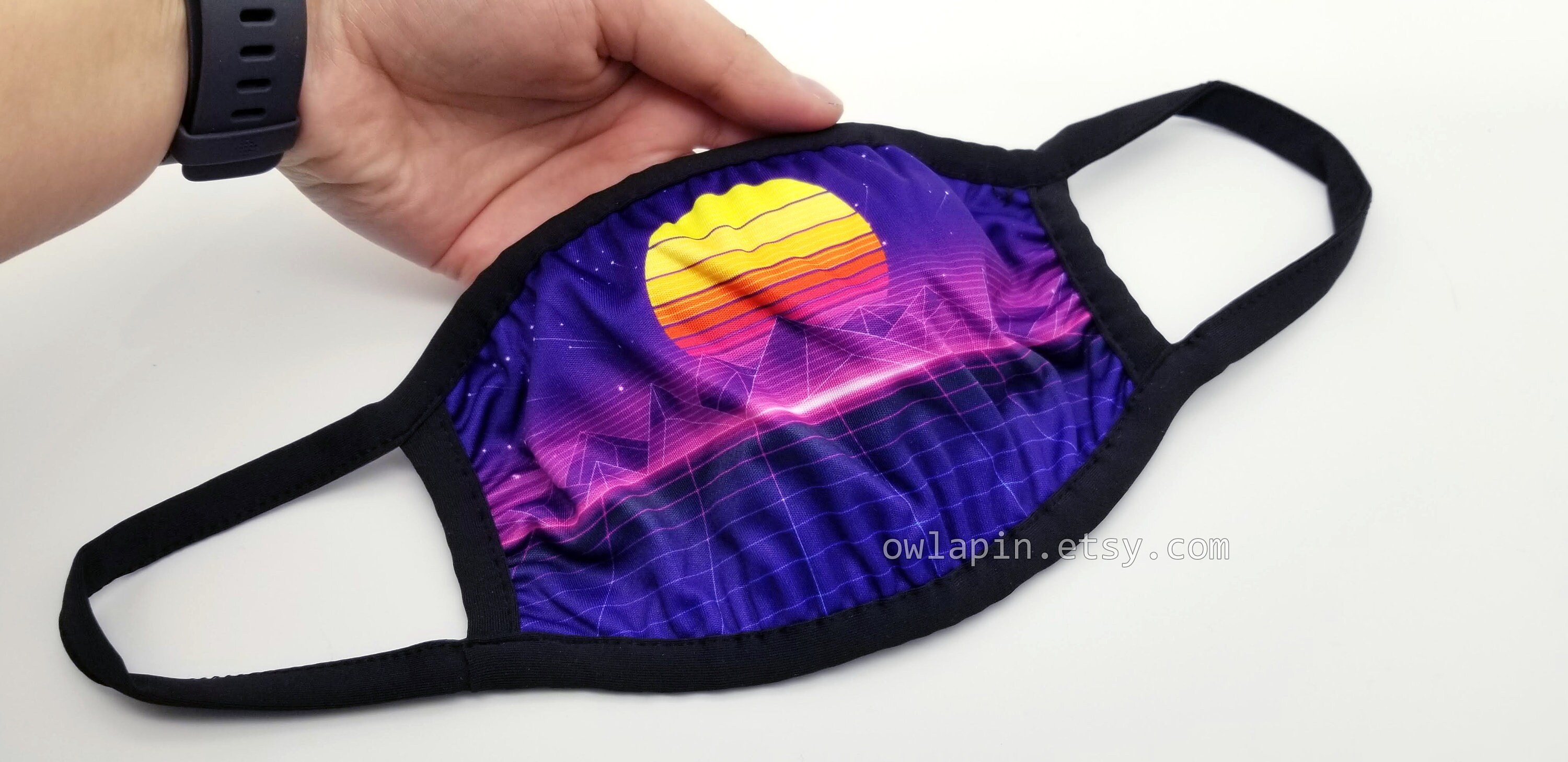 Retro 80's Vaporwave Dust Cloth Face Mask | Etsy