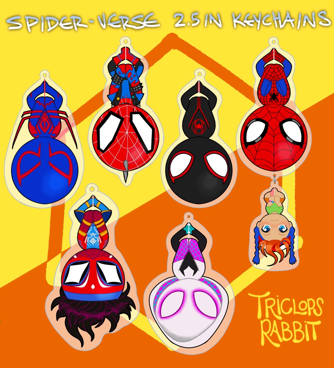 Spider-verse Keychains - Etsy