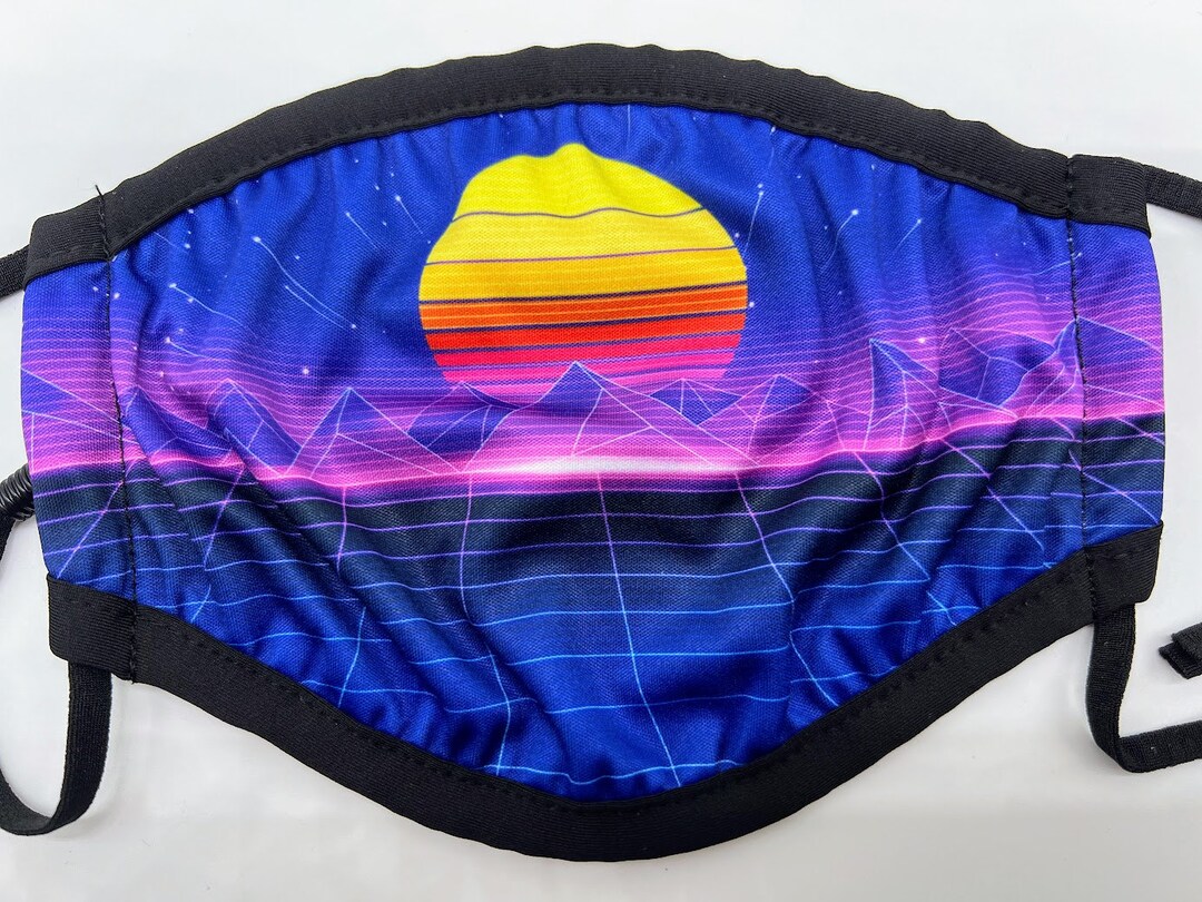 Retro 80's Vaporwave Dust Cloth Face Mask - Etsy
