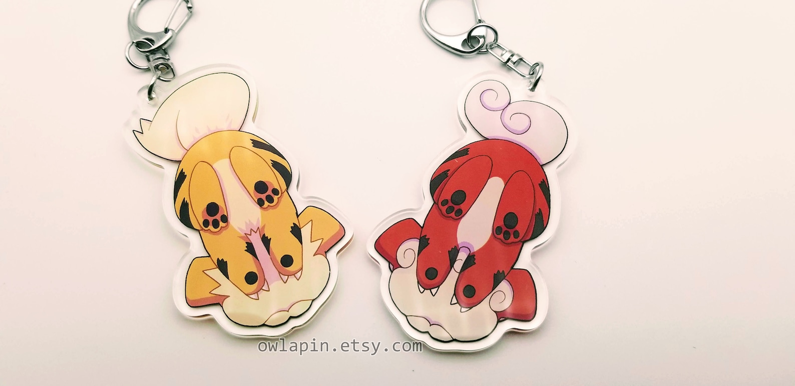 Growlithe Hisuian Form Pokemon Phone Charm Keychain - Cute Paws - Etsy