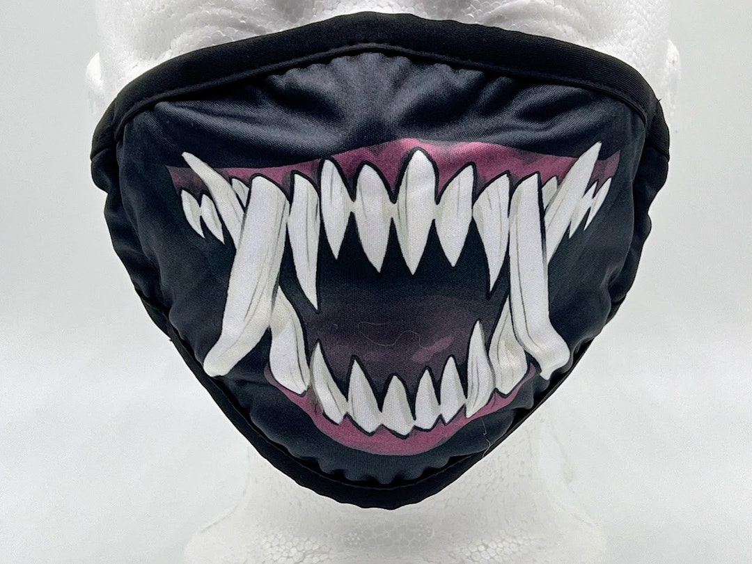 Demon Oni Tusk Monster Dust Face Mask With Filter Pocket - Etsy