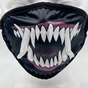 Demon Oni Tusk Monster Dust Face Mask With Filter Pocket - Etsy
