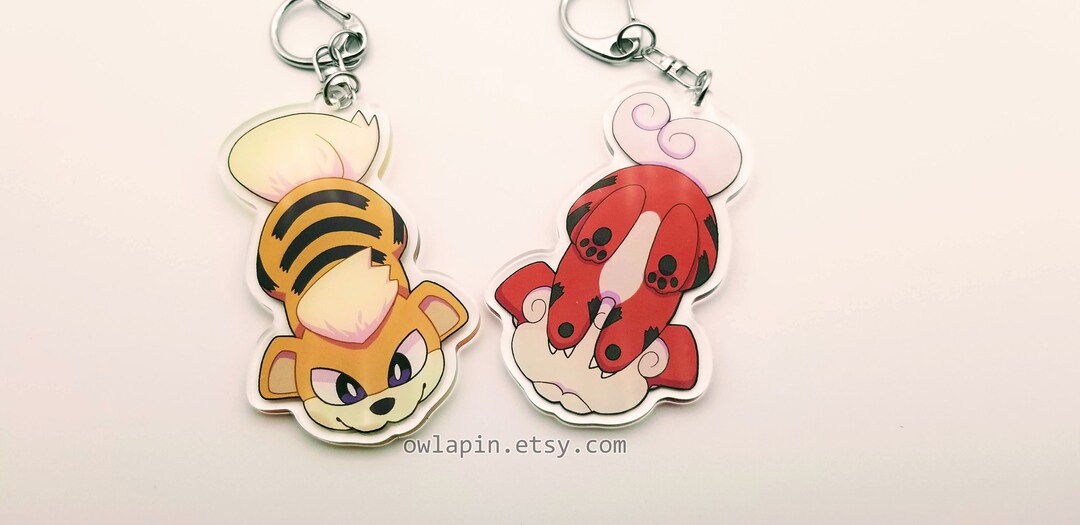 Growlithe Hisuian Form Pokemon Phone Charm Keychain - Cute Paws - Etsy