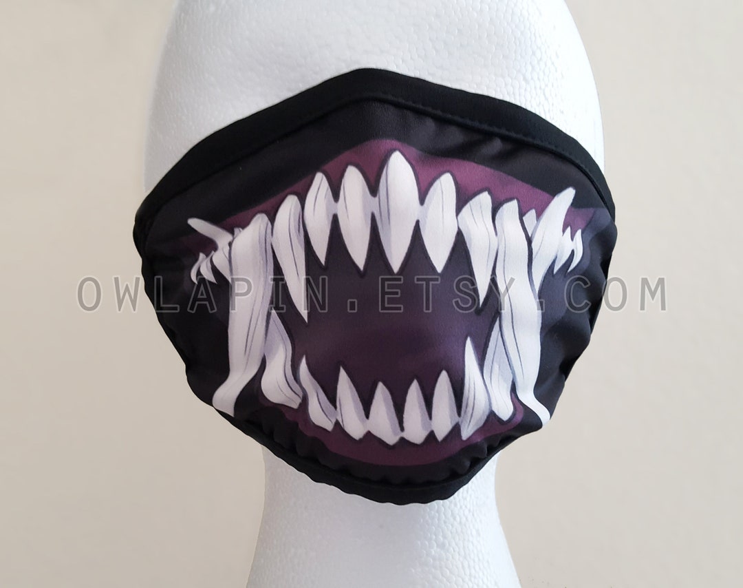 Demon Oni Tusk Monster Dust Face Mask With Filter Pocket - Etsy