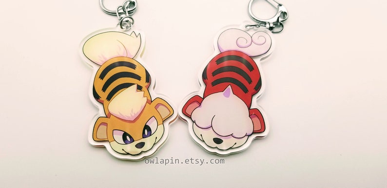 Growlithe Hisuian Form Pokemon Phone Charm Keychain - Cute Paws - Etsy