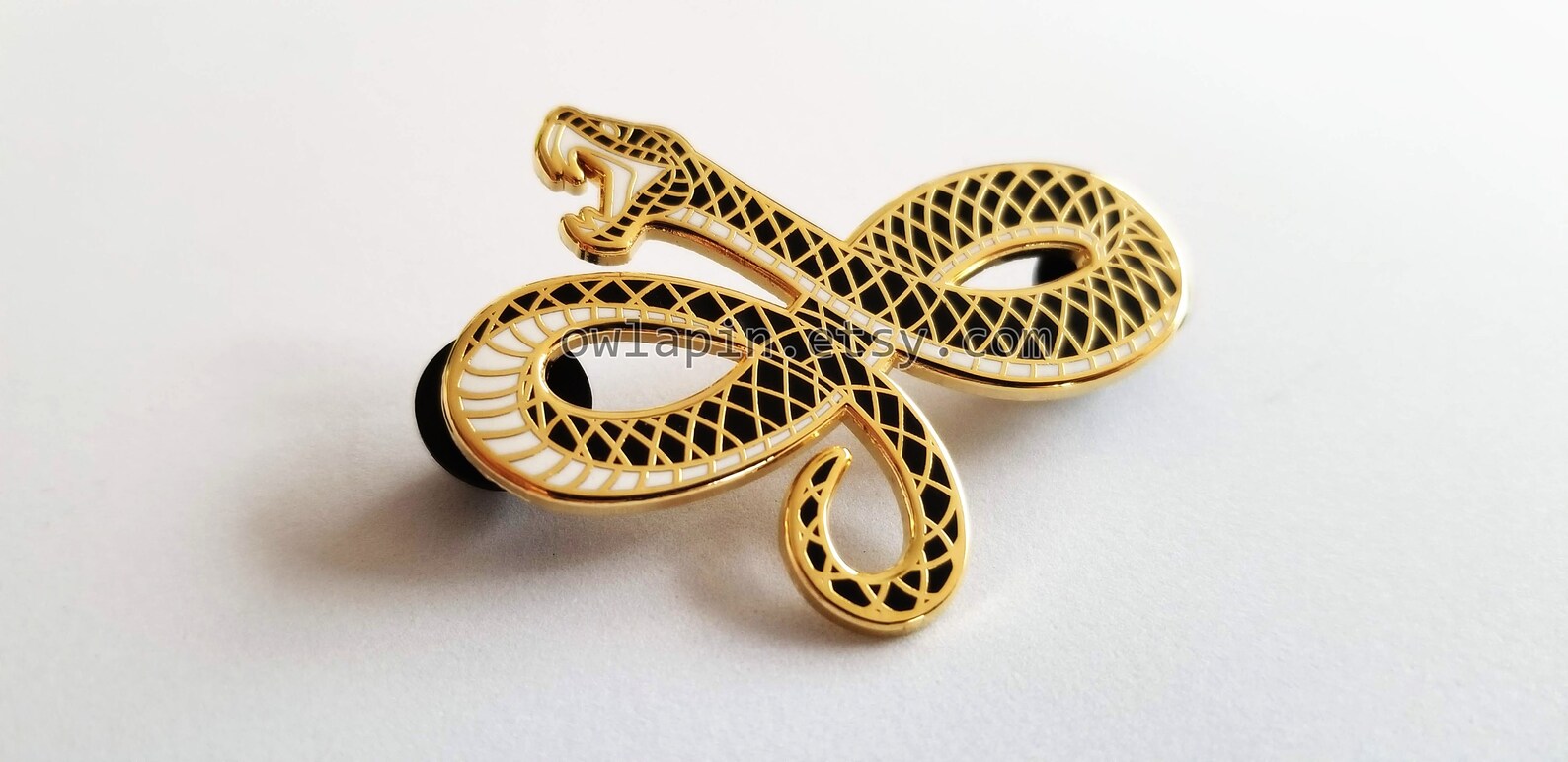 Black Gold Snake Enamel Pin 2" - Etsy