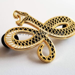 Black Gold Snake Enamel Pin 2" - Etsy