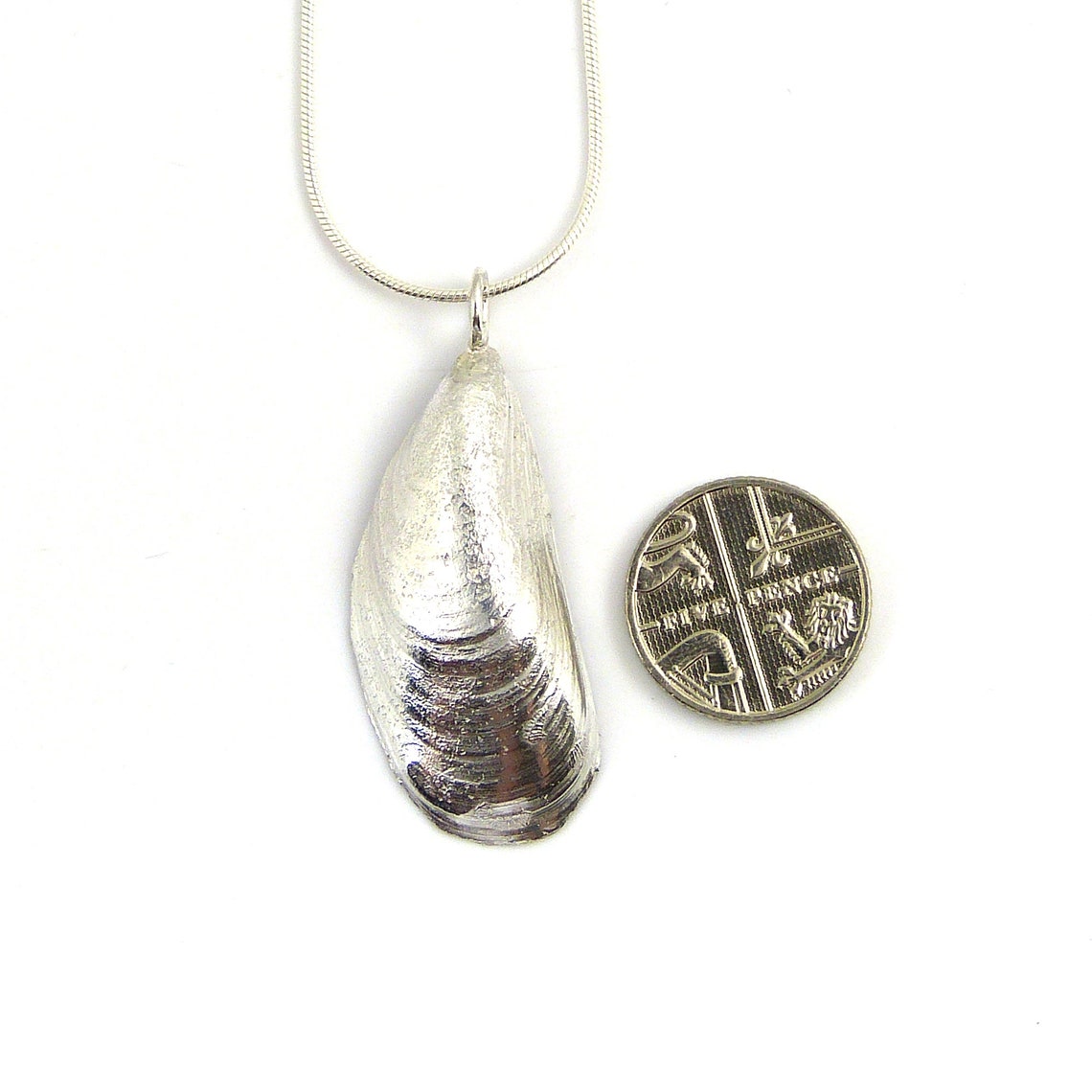 Sterling Silver Mussel Shell Necklace Sterling Necklace - Etsy