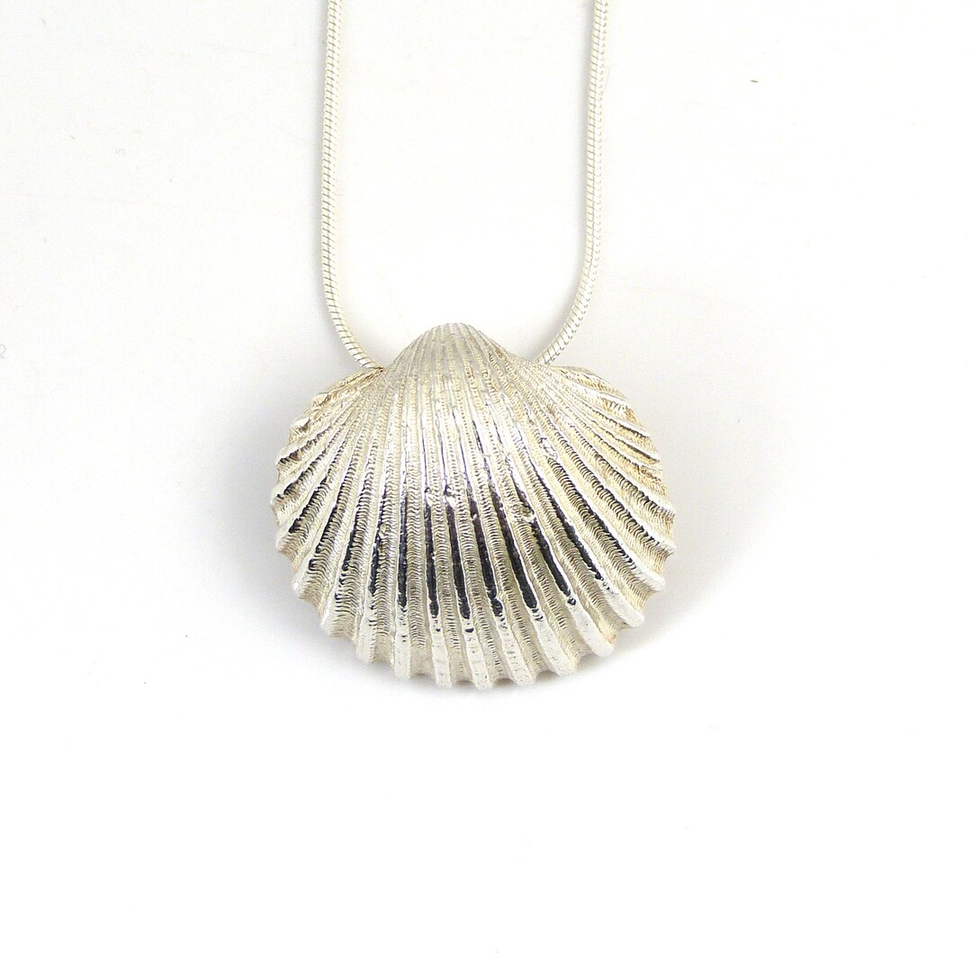 Sterling Cockle Shell, Silver Shell Necklace, Sterling Cockle Shell ...