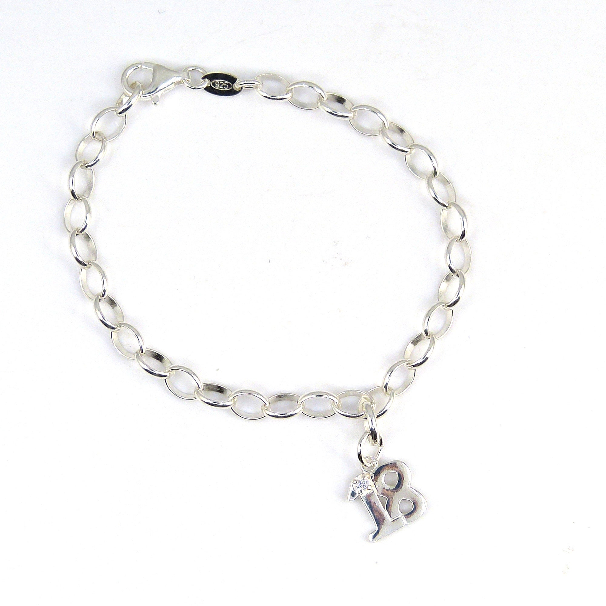 18th Birthday Gift Silver 18 Bracelet Sterling Silver 18 - Etsy