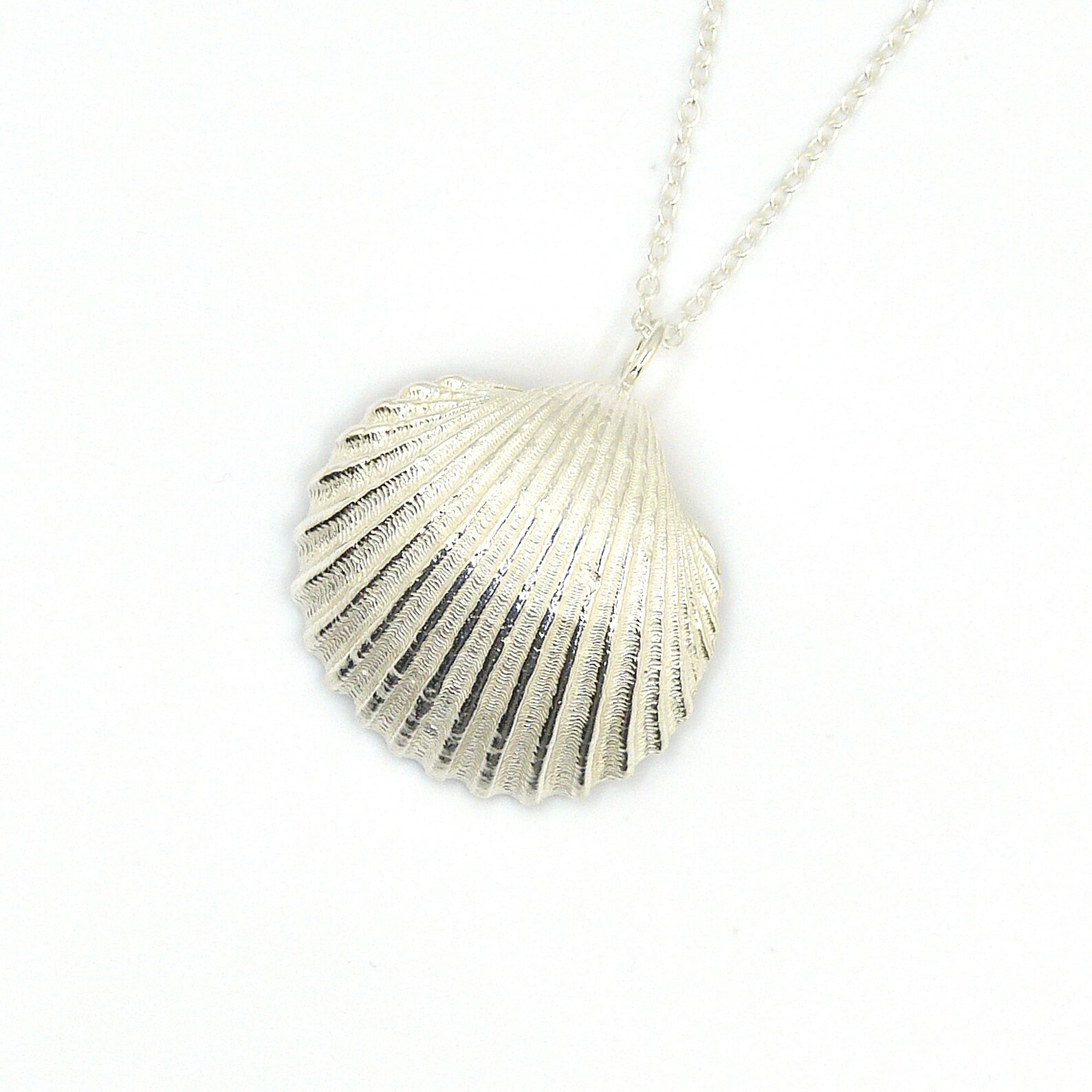 Sterling Silver Sea Shell Pendant, Necklace, Silver Seashell, Cast ...
