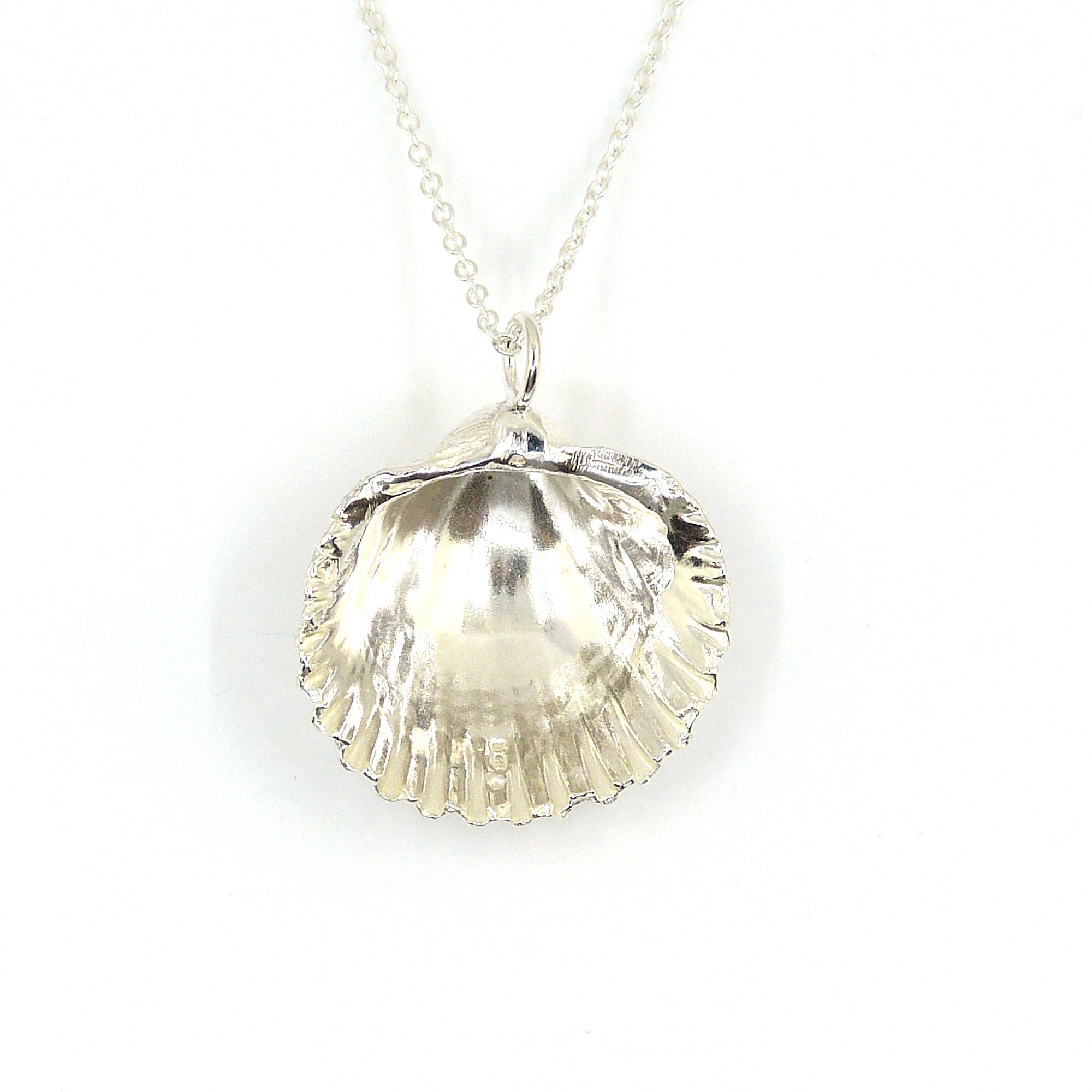 Sterling Silver Sea Shell Pendant, Necklace, Silver Seashell, Cast ...