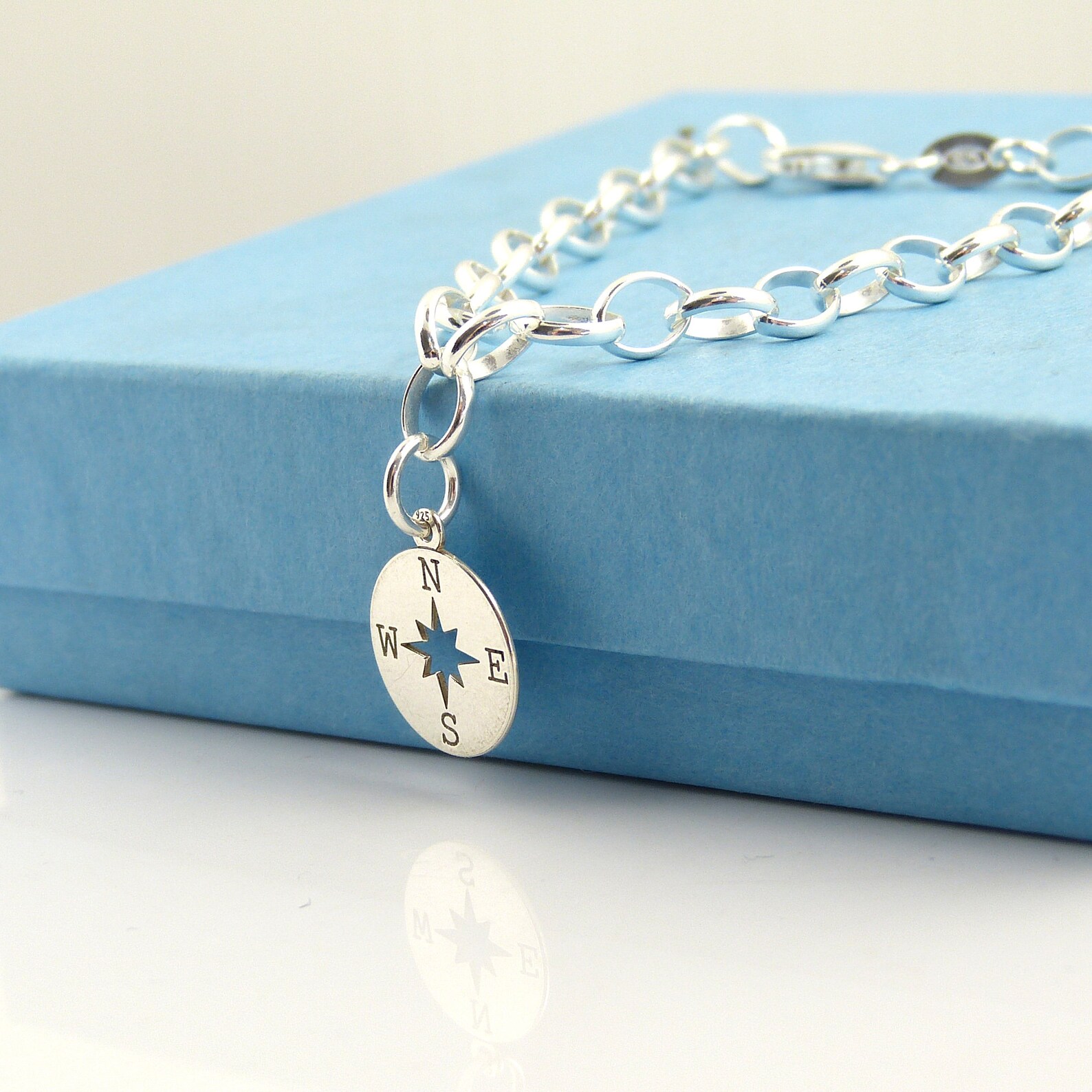 Sterling Silver Compass Bracelet Nautical Jewellery the - Etsy
