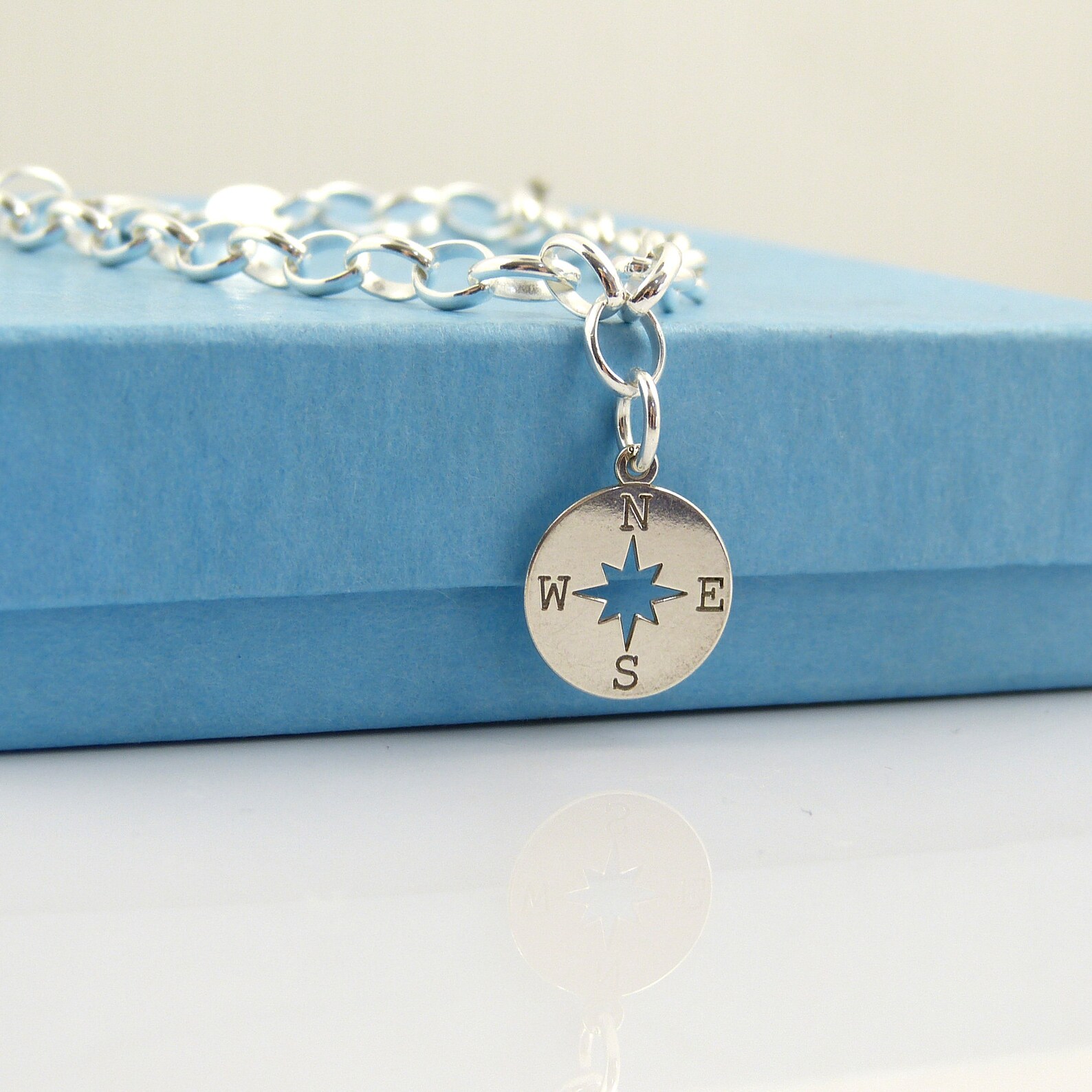 Sterling Silver Compass Bracelet Nautical Jewellery the - Etsy