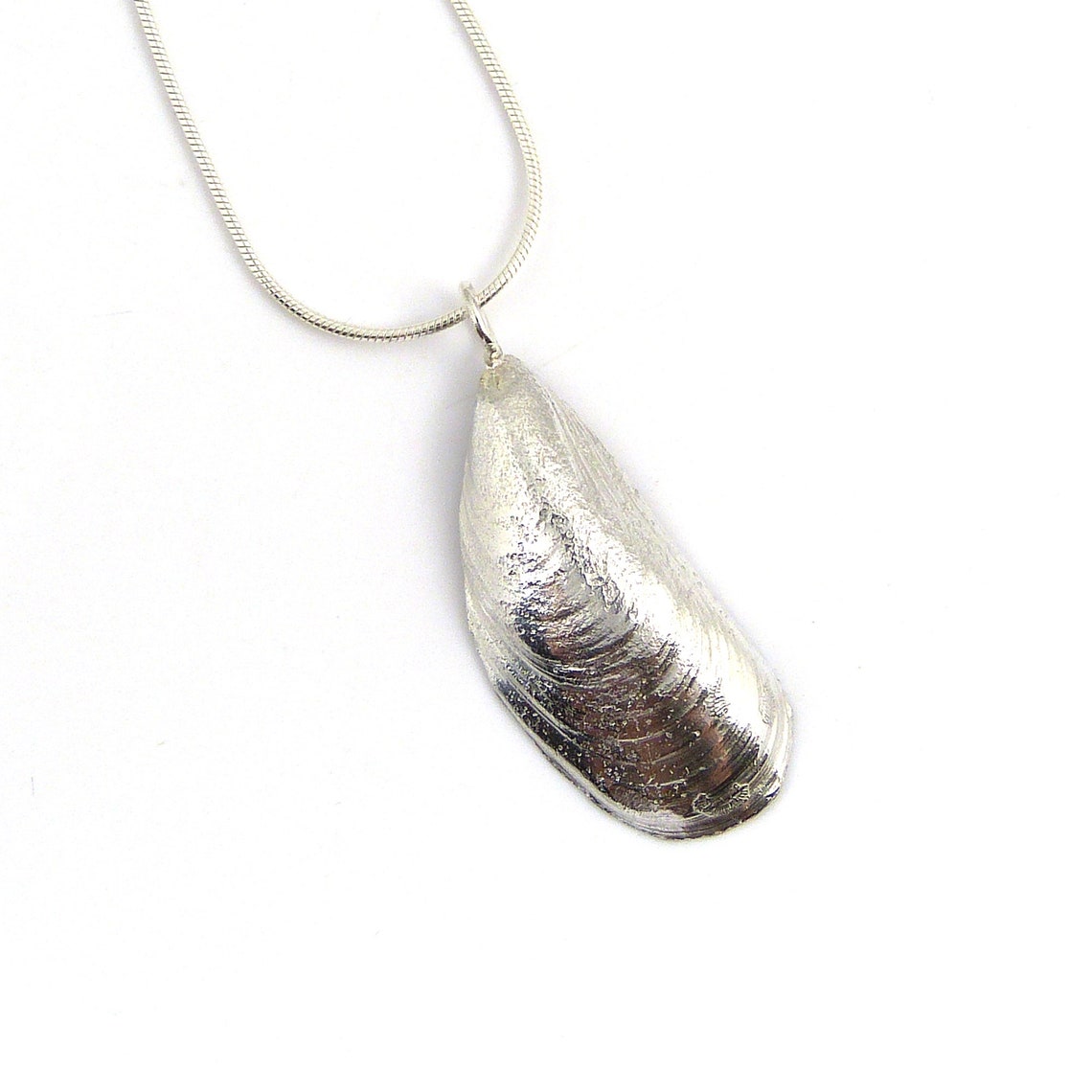 Sterling Silver Mussel Shell Necklace Sterling Necklace - Etsy