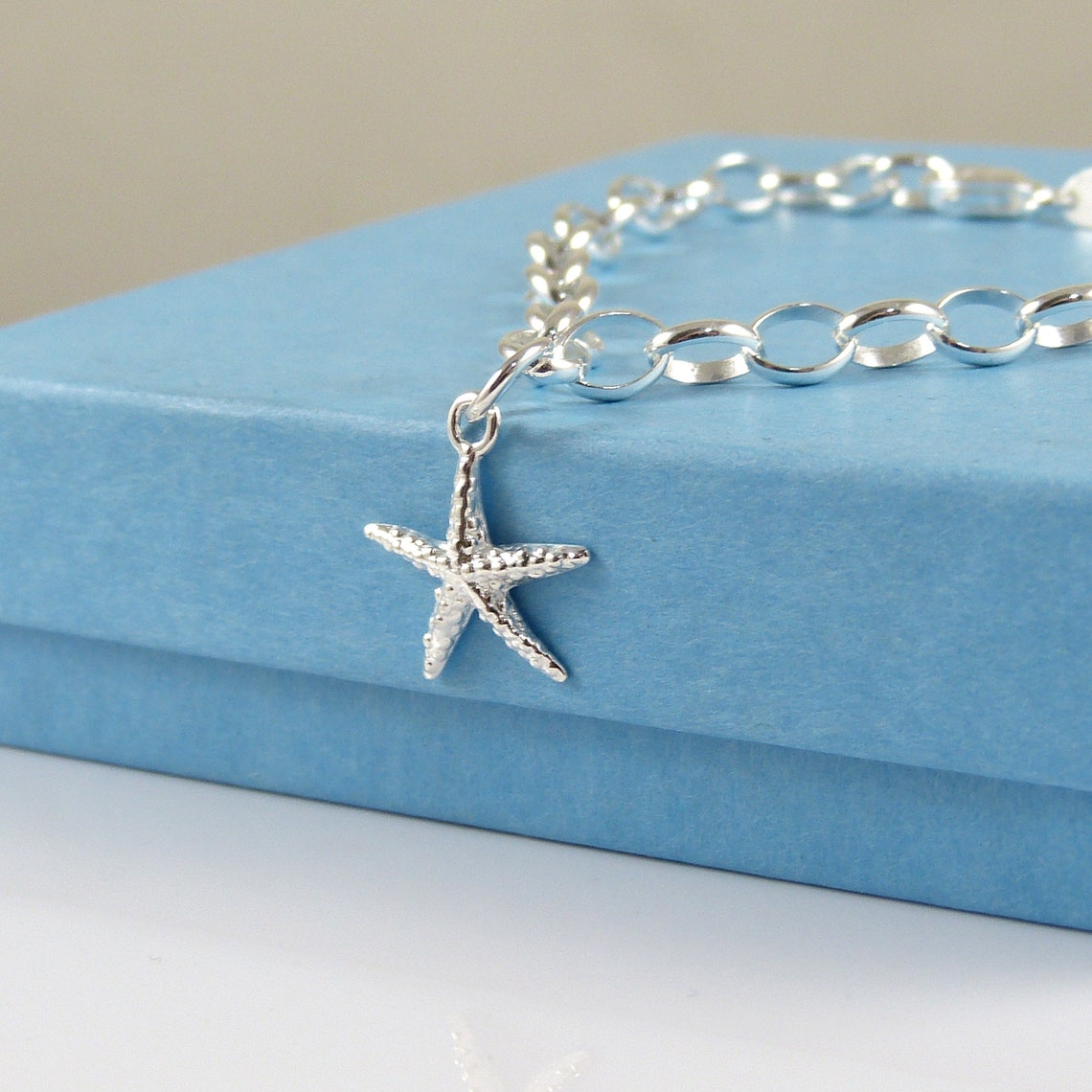 Sterling Silver Starfish Bracelet Silver Starfish Gift Idea - Etsy