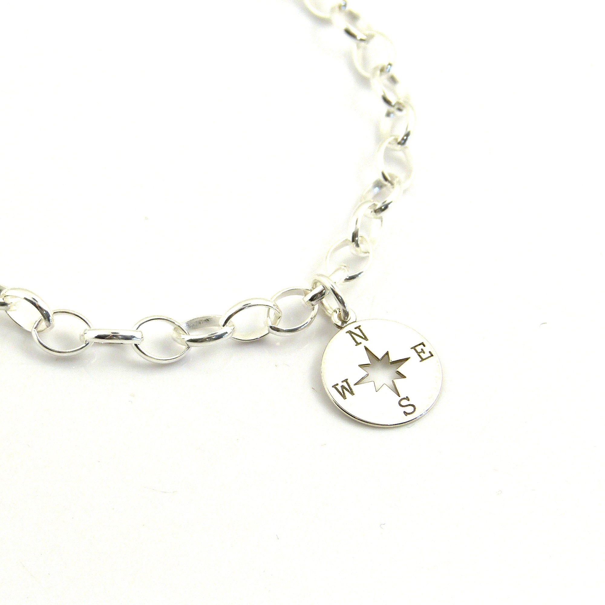 Sterling Silver Compass Bracelet Nautical Jewellery the - Etsy