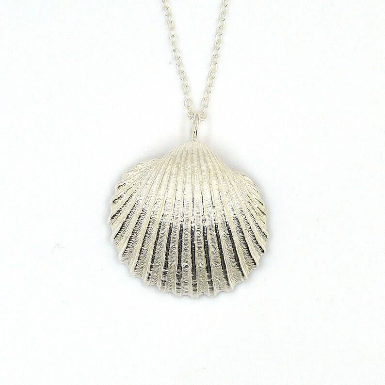 Sterling Silver Sea Shell Pendant, Necklace, Silver Seashell, Cast ...