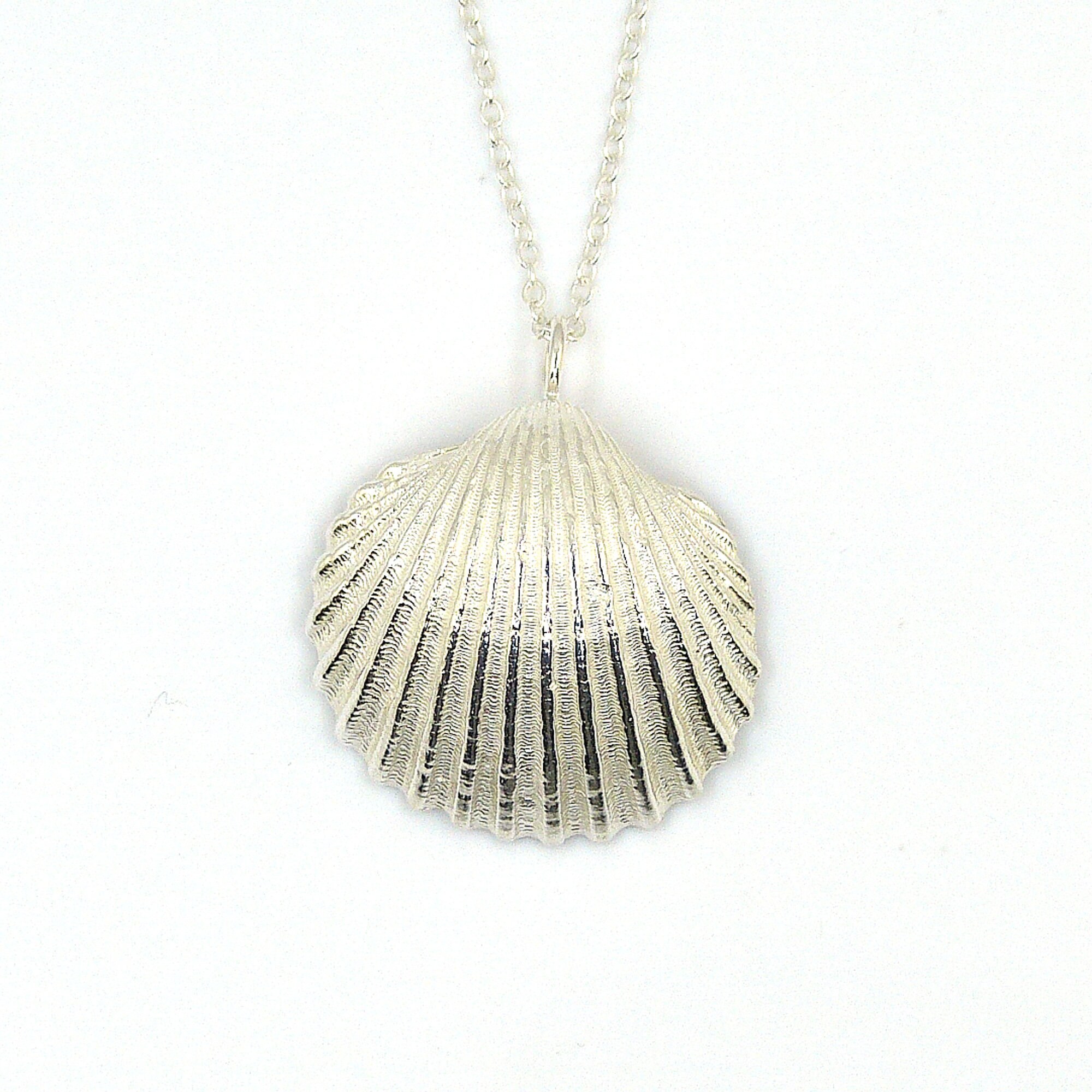 Sterling Silver Sea Shell Pendant, Necklace, Silver Seashell, Cast ...
