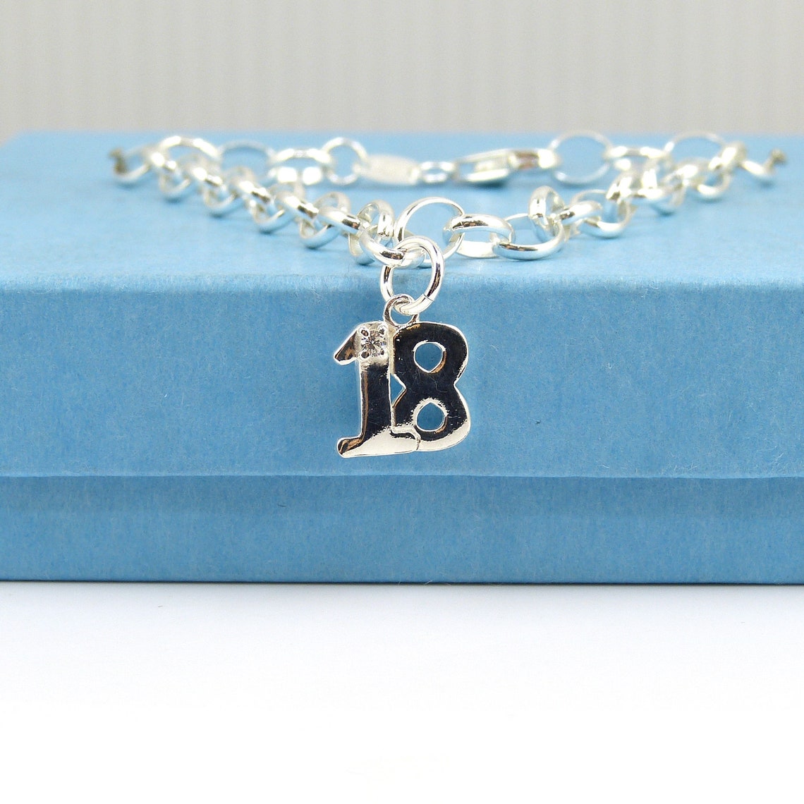 18th Birthday Gift Silver 18 Bracelet Sterling Silver 18 - Etsy