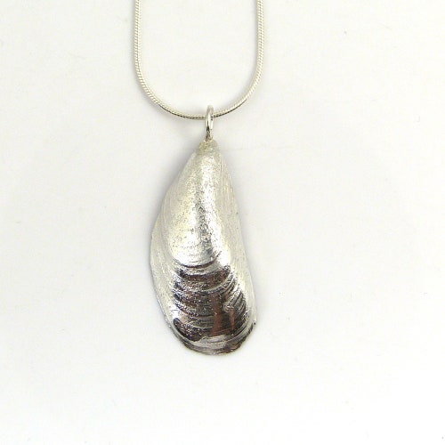 Sterling Silver Mussel Shell Necklace Sterling Necklace - Etsy