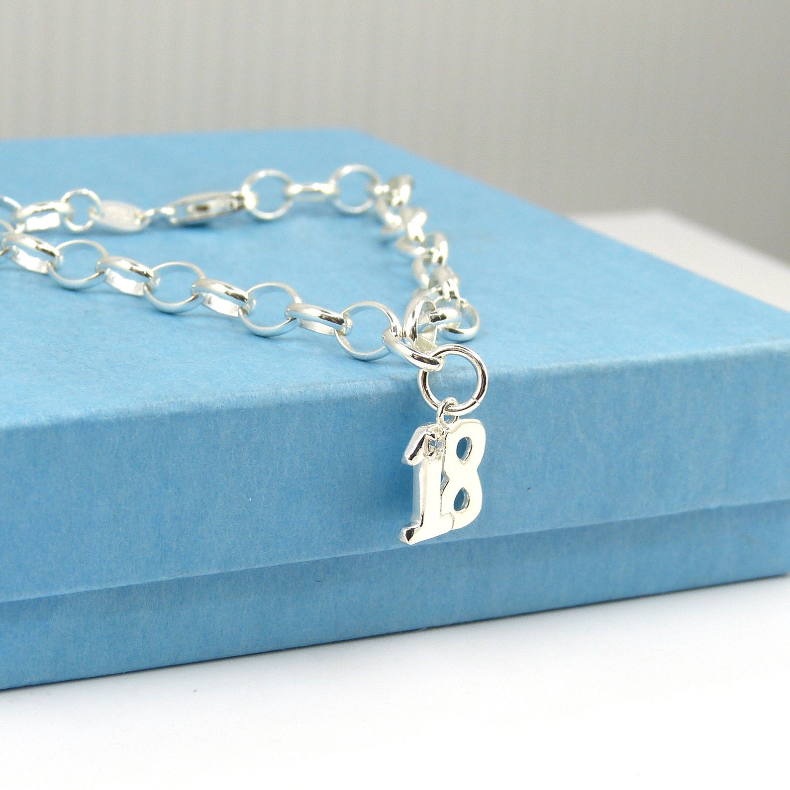 18th Birthday Gift Silver 18 Bracelet Sterling Silver 18 - Etsy